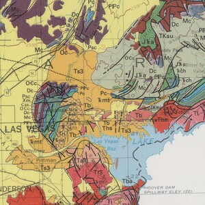Geology Map of Nevada, Science Chart, Map Print, Geologic Time Scale ...