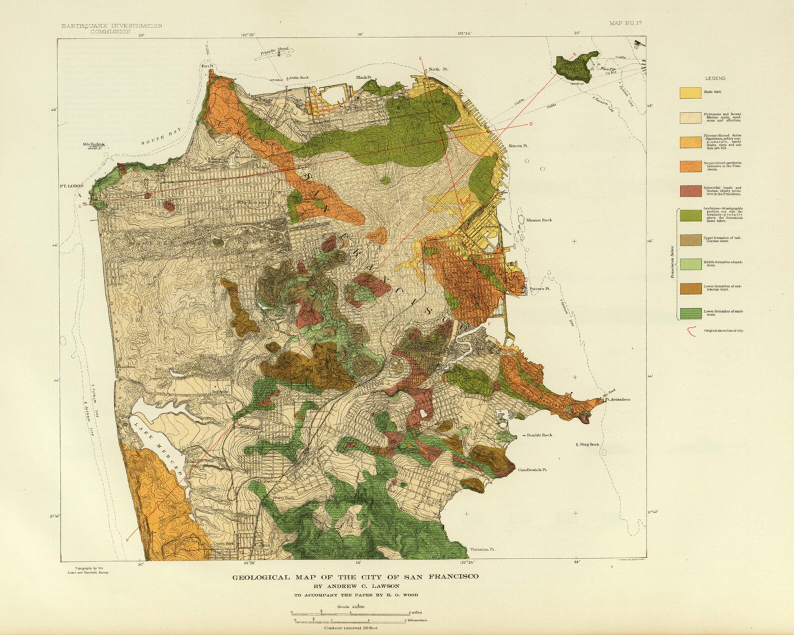 San Francisco Geology Map Print Topography of San Francisco - Etsy