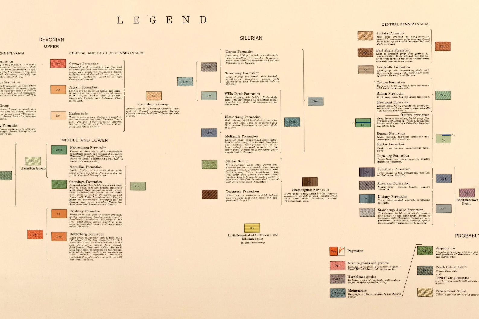Geologic Map of Pennsylvania Print Patterns of Geology - Etsy