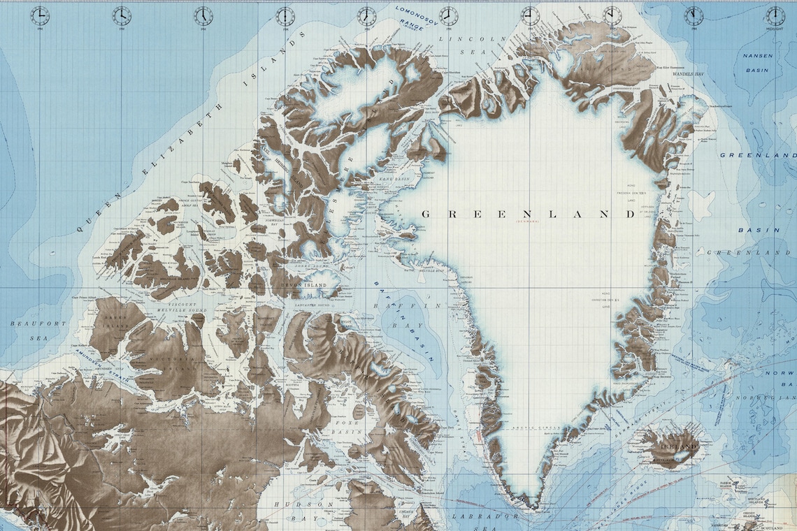 The World's Ocean Depths Chart Print Map of the Depths of | Etsy