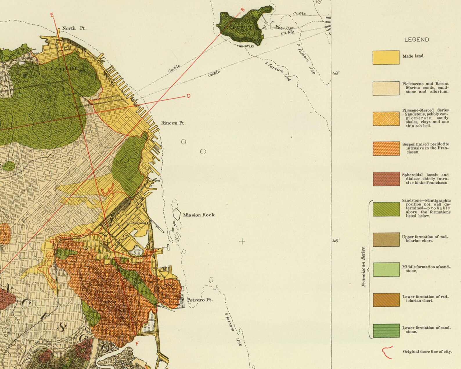San Francisco Geology Map Print Topography of San Francisco | Etsy