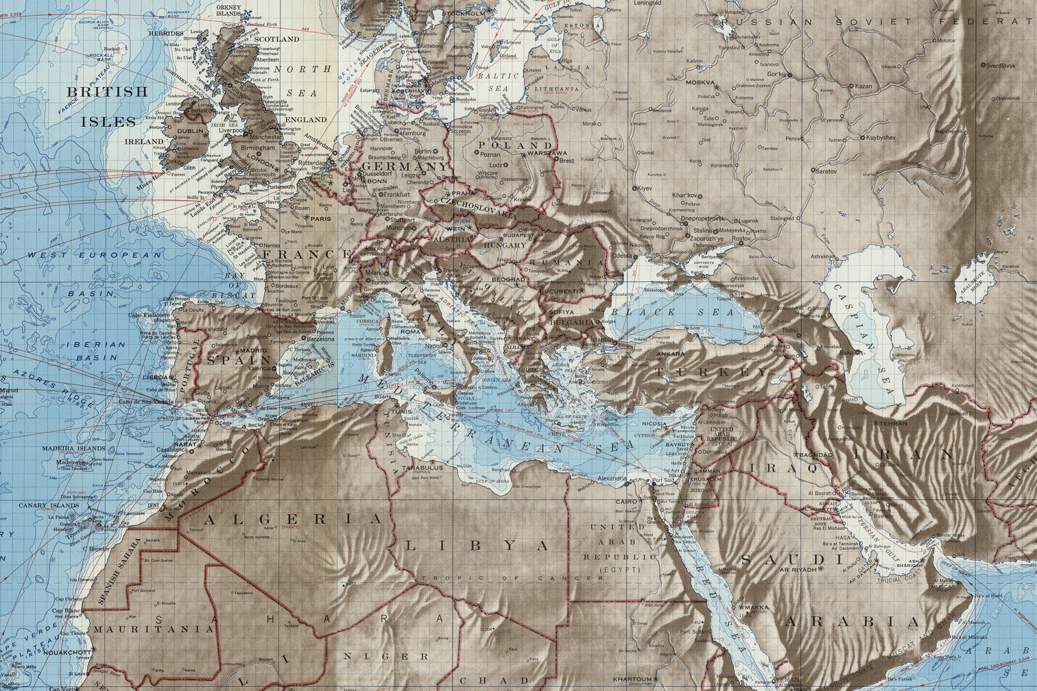The World's Ocean Depths Chart Print Map of the Depths of | Etsy