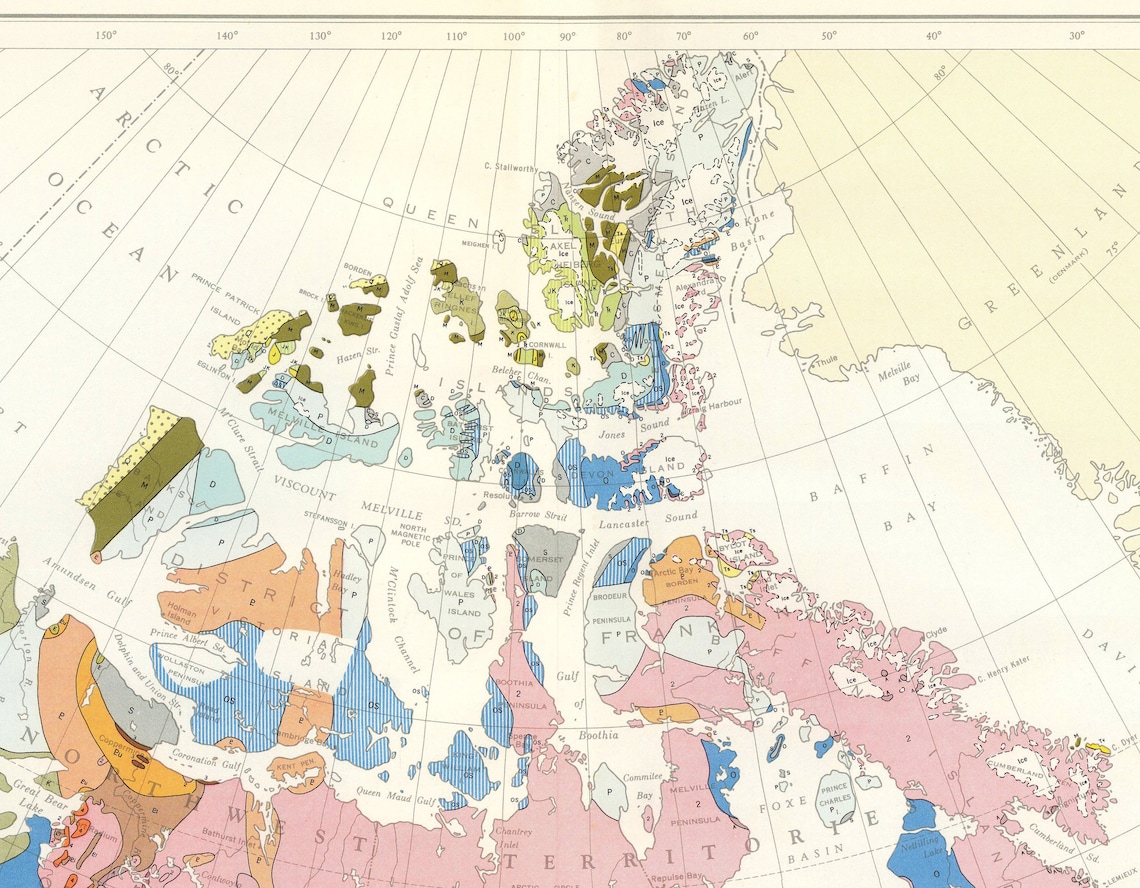 Canada Geology Map Print Atlas of Canada Bedrock Geology - Etsy Canada