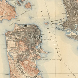 San Francisco Bay Topography Map Print, Bay Area California Map ...