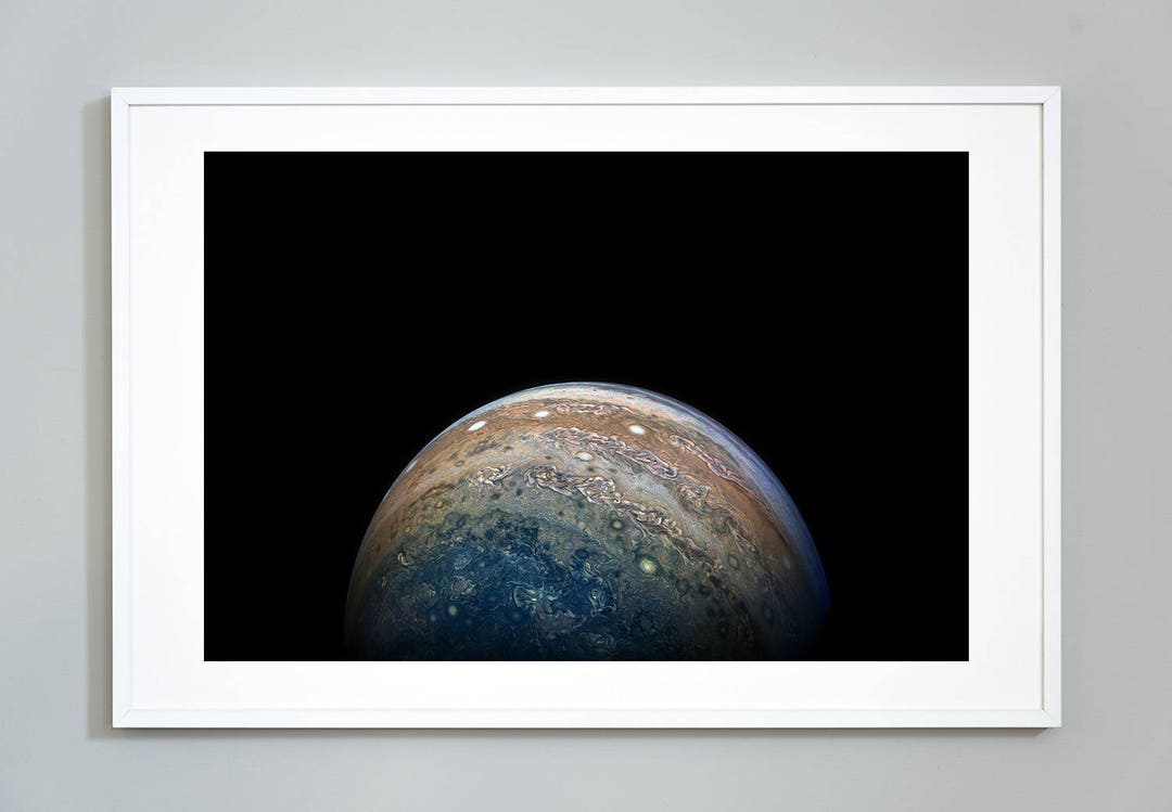 Jupiter Swirling Clouds Print, Juno Spacecraft, NASA Space Photo, Solar ...