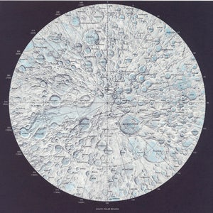 Moon Map Print, NASA Lunar Chart Moon Map, Map of Lunar Surface, Wall ...