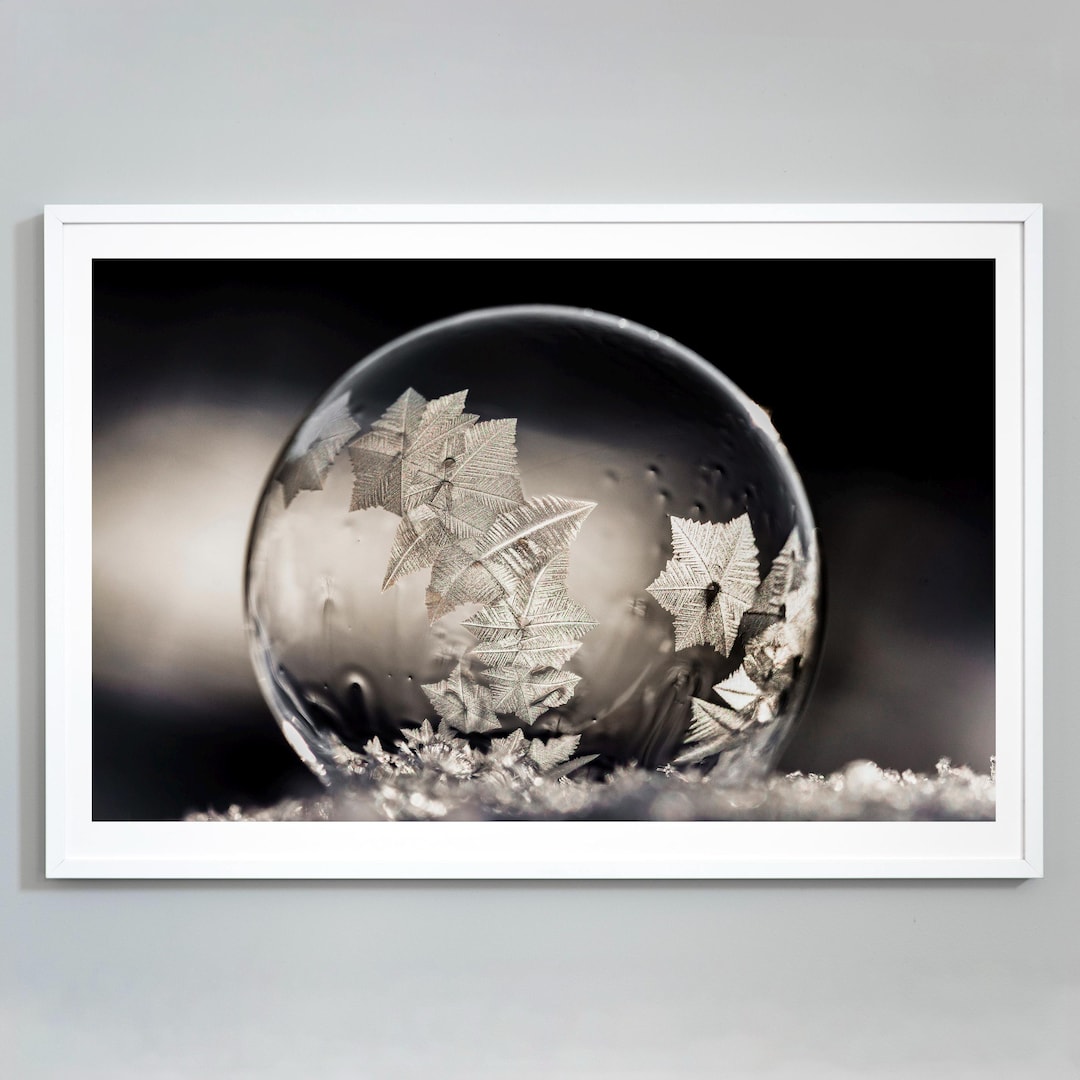 Snowflake Bubble Print, Crystal Lattice of Frozen Snow, Fine Art ...