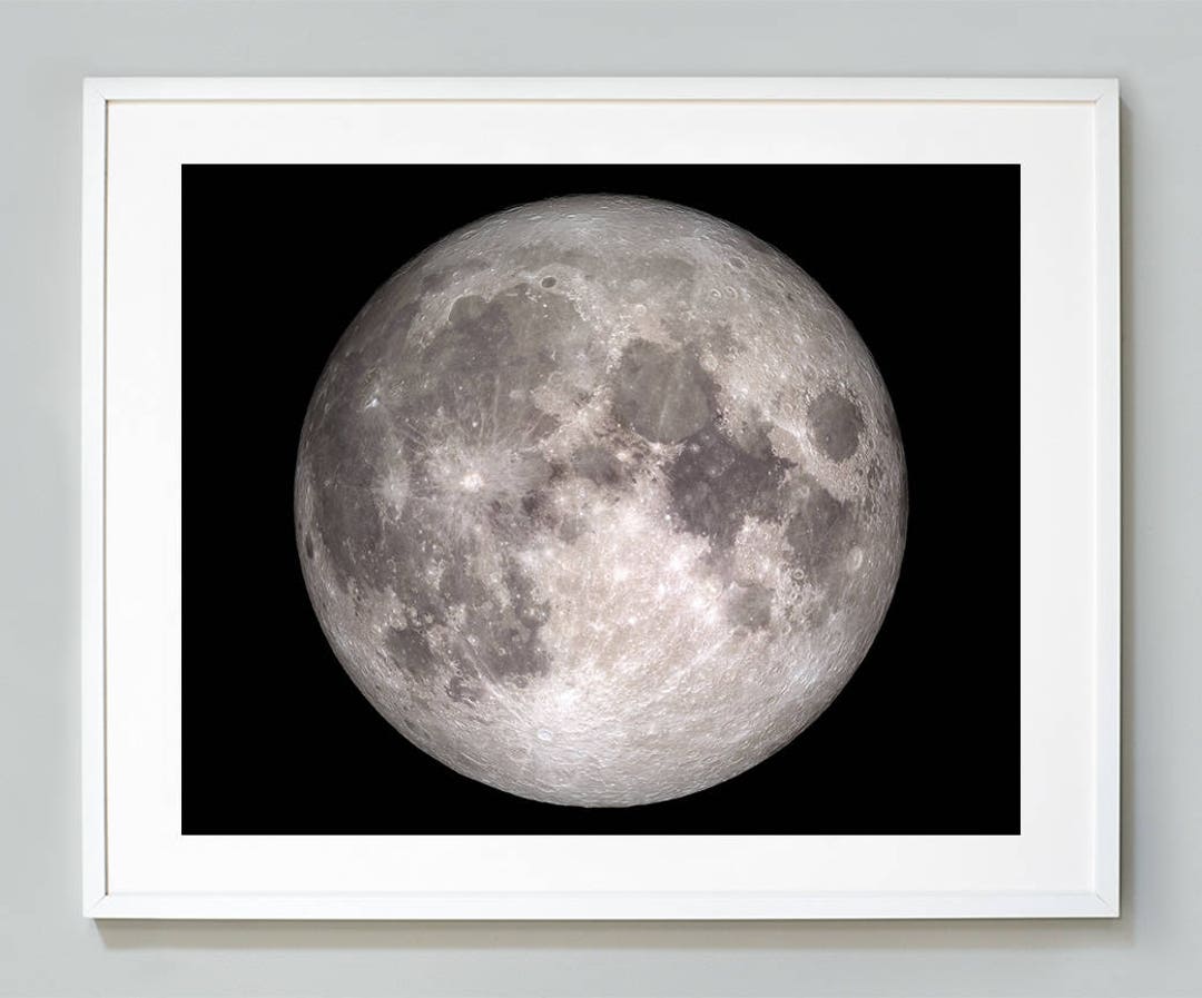 Full Moon Print From Christmas Day, NASA Space Photography, Museum ...
