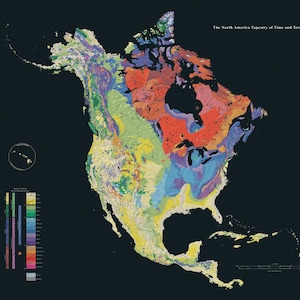 North America Geologic Map: Tapestry of Time and Terrain Giclee Print ...