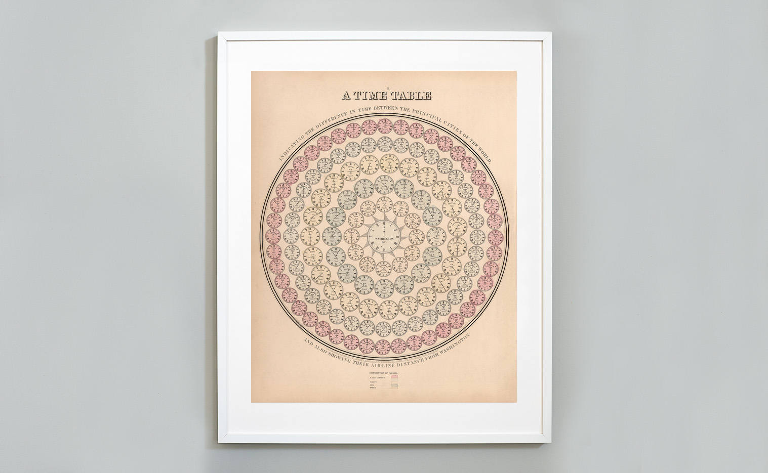 Time Table Print Indicating the Difference in Time Between | Etsy
