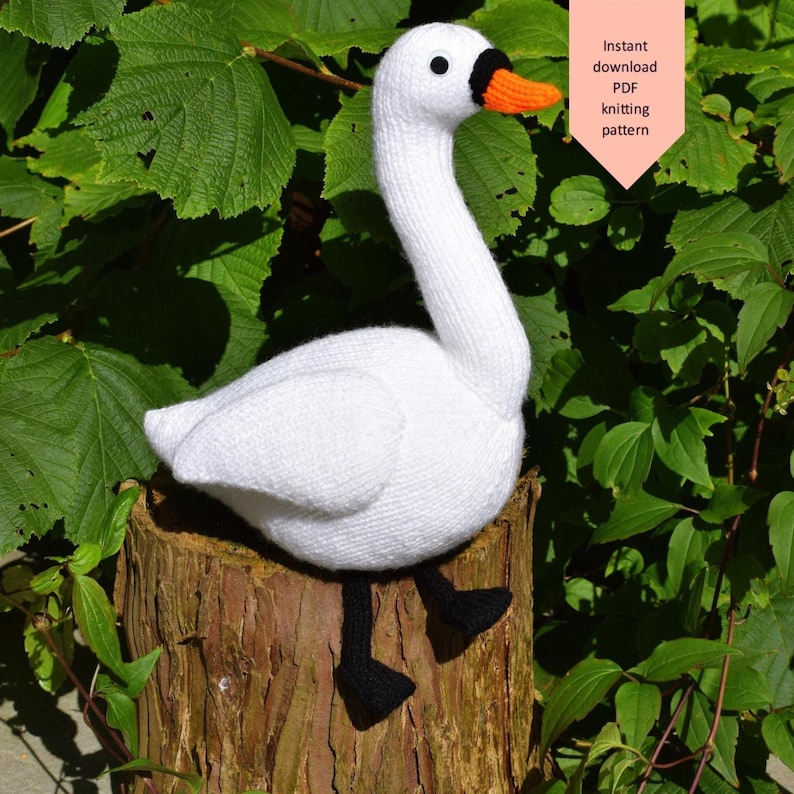 Yvonne the Swan Knitting Pattern (PDF Digital Download) - Etsy