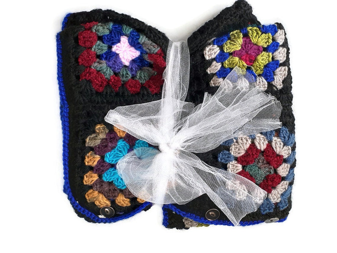 Patchwork Colored Granny Square Vest Retro Clothing Hippie - Etsy