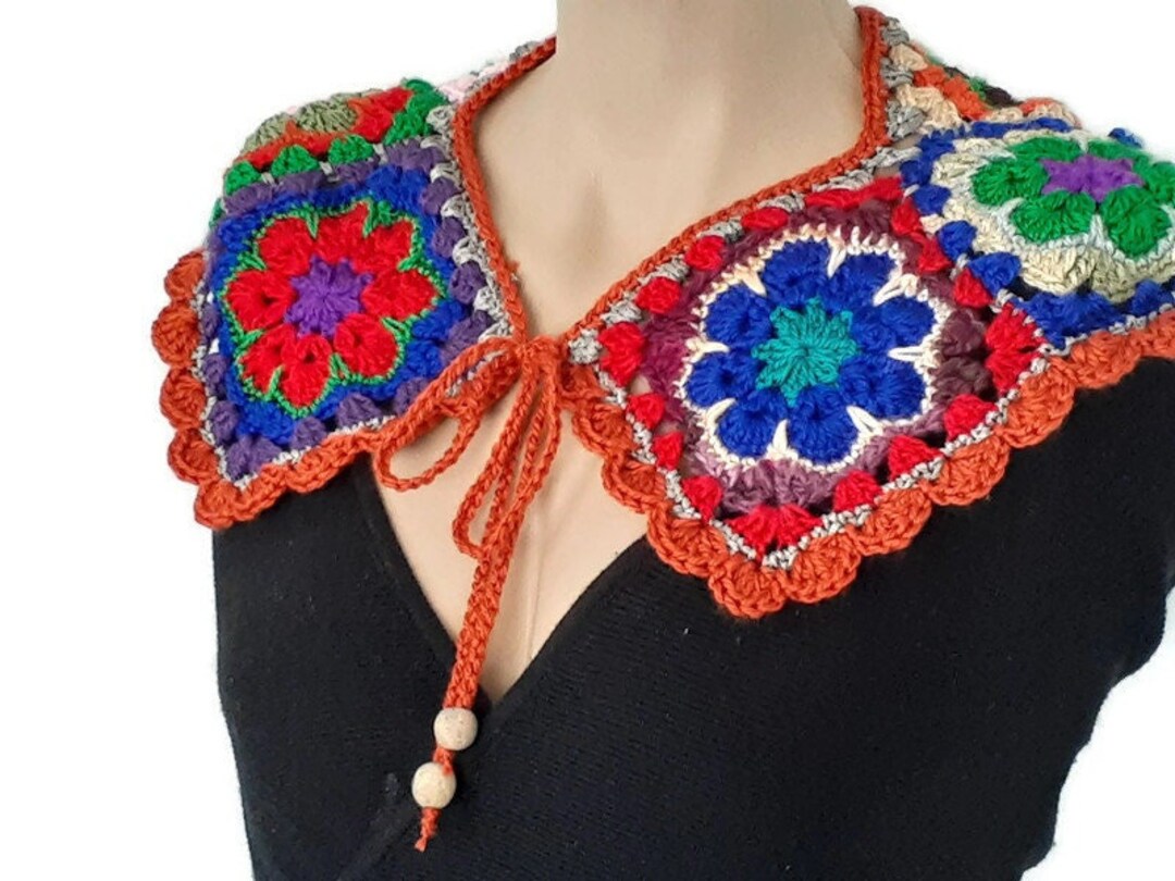 Oversized Collar Crochet, Woman Winter Accessories, Peter Pan Collar ...