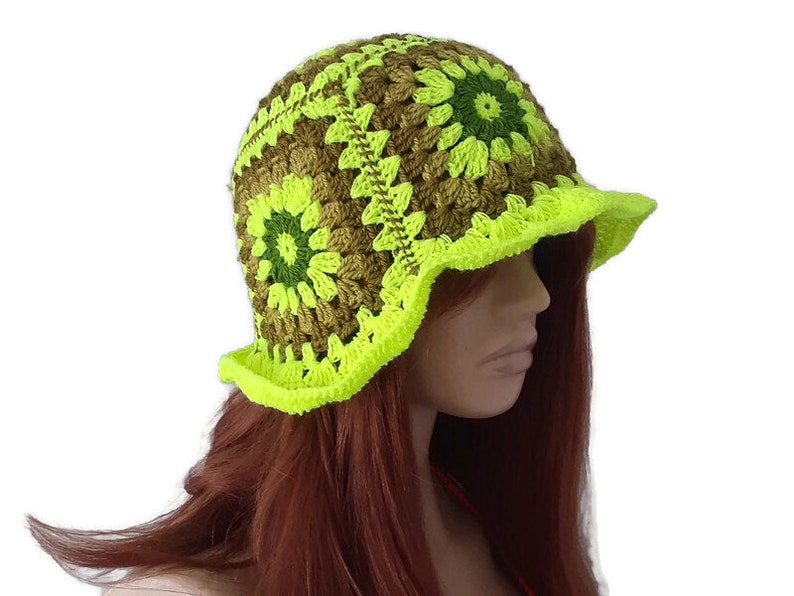 Neon Green Hues Summer Hat Handmade Hats for Women Festival | Etsy
