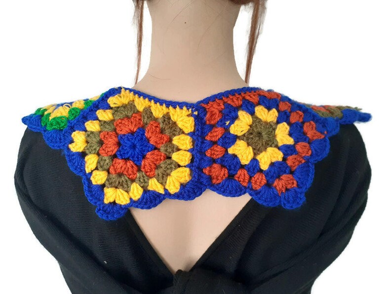 Granny Square Collar Crochet Peterpan Collar Gift for Women - Etsy