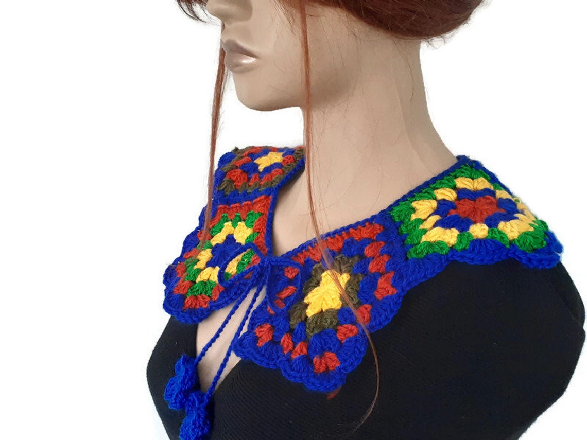 Granny Square Collar Crochet Peterpan Collar Gift for Women - Etsy