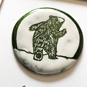 Handmade Fused Bear Picture, Bear Foot, Unique Gift, Wall Art, Bear Art ...