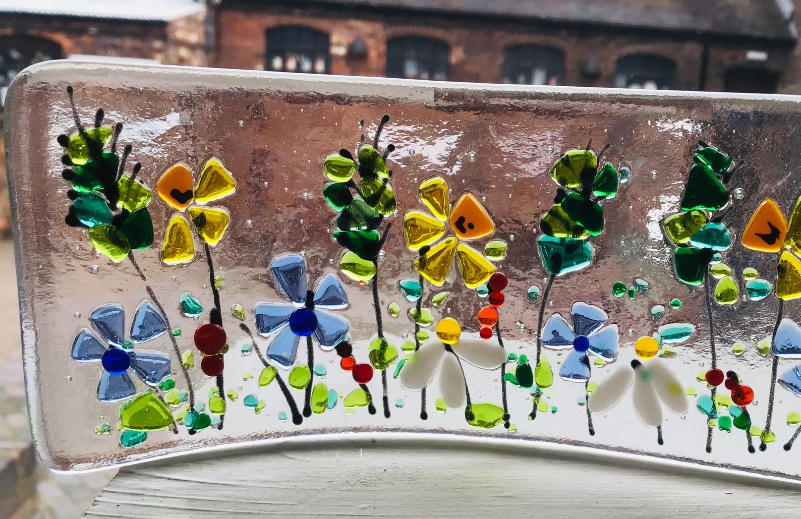 Handmade Fused Glass Spring Flower Daffodil Suncatcher Candle - Etsy