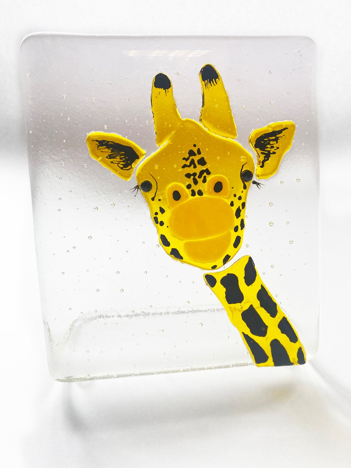 Fused Glass Giraffe, Handmade Suncatcher / Candle Screen. Unique ...