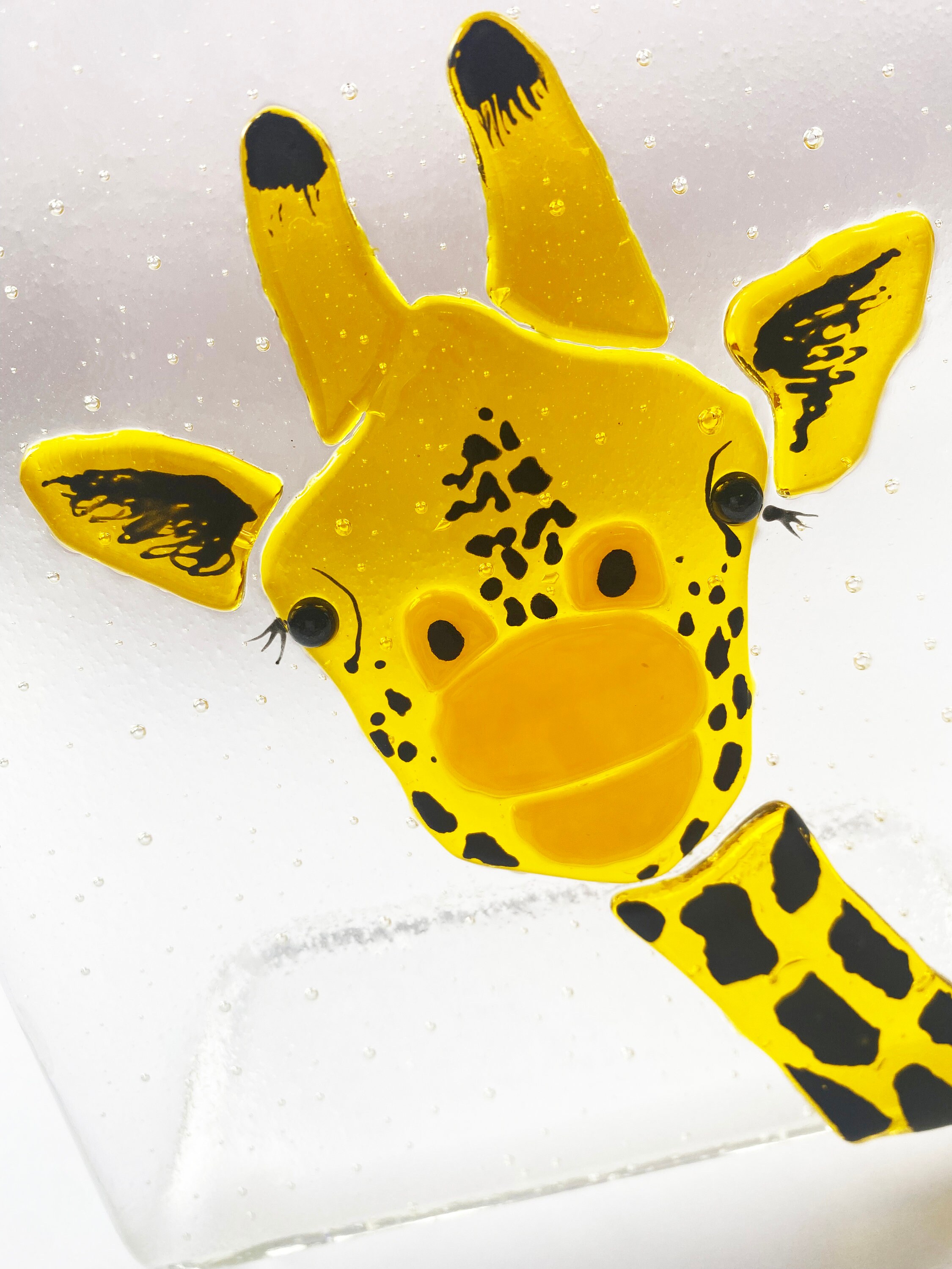 Fused Glass Giraffe, Handmade Suncatcher / Candle Screen. Unique ...