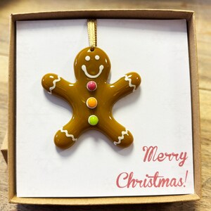 Fused Glass Christmas Gingerbread Man Decorations, Send a Hug Christmas ...
