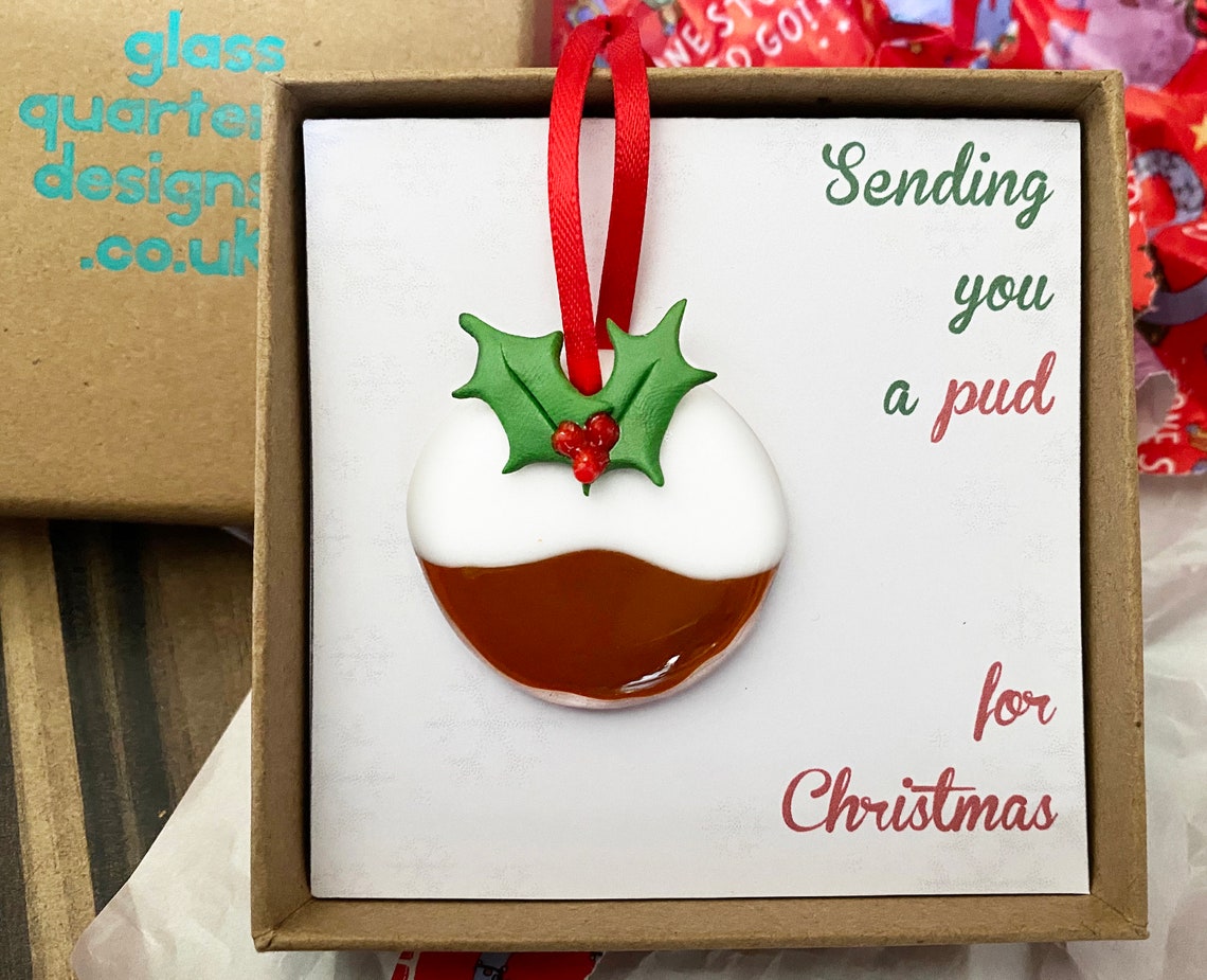 Fused Glass Christmas Pudding Decorations Send a Pud - Etsy UK