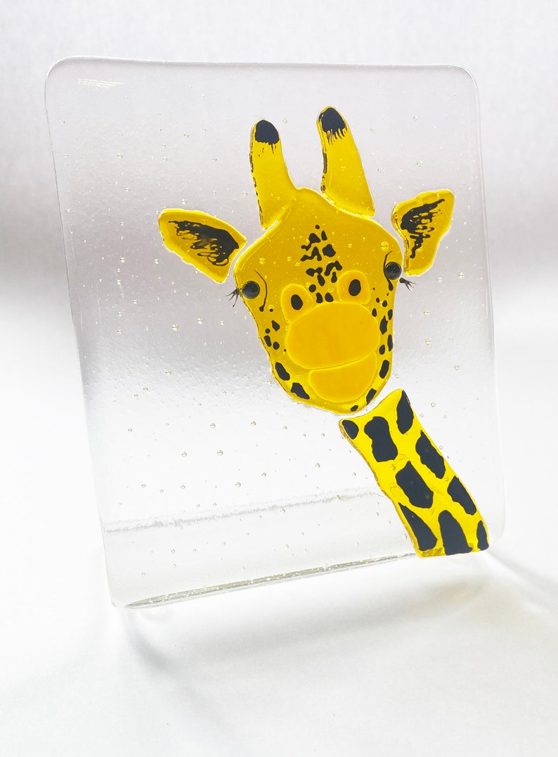 Fused Glass Giraffe, Handmade Suncatcher / Candle Screen. Unique ...