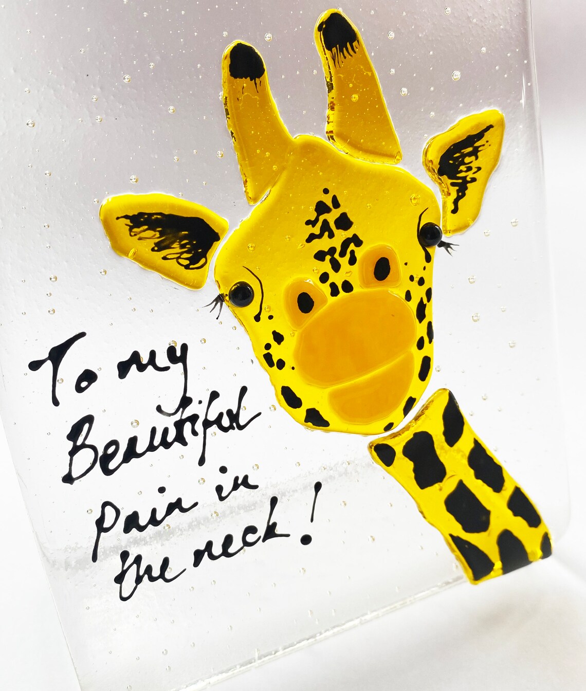 Fused Glass Giraffe, Handmade Suncatcher / Candle Screen. Unique ...