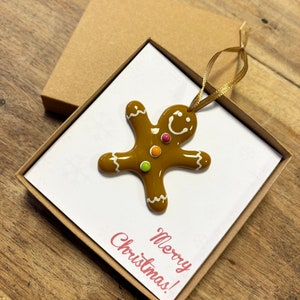 Fused Glass Christmas Gingerbread Man Decorations, Send a Hug Christmas ...