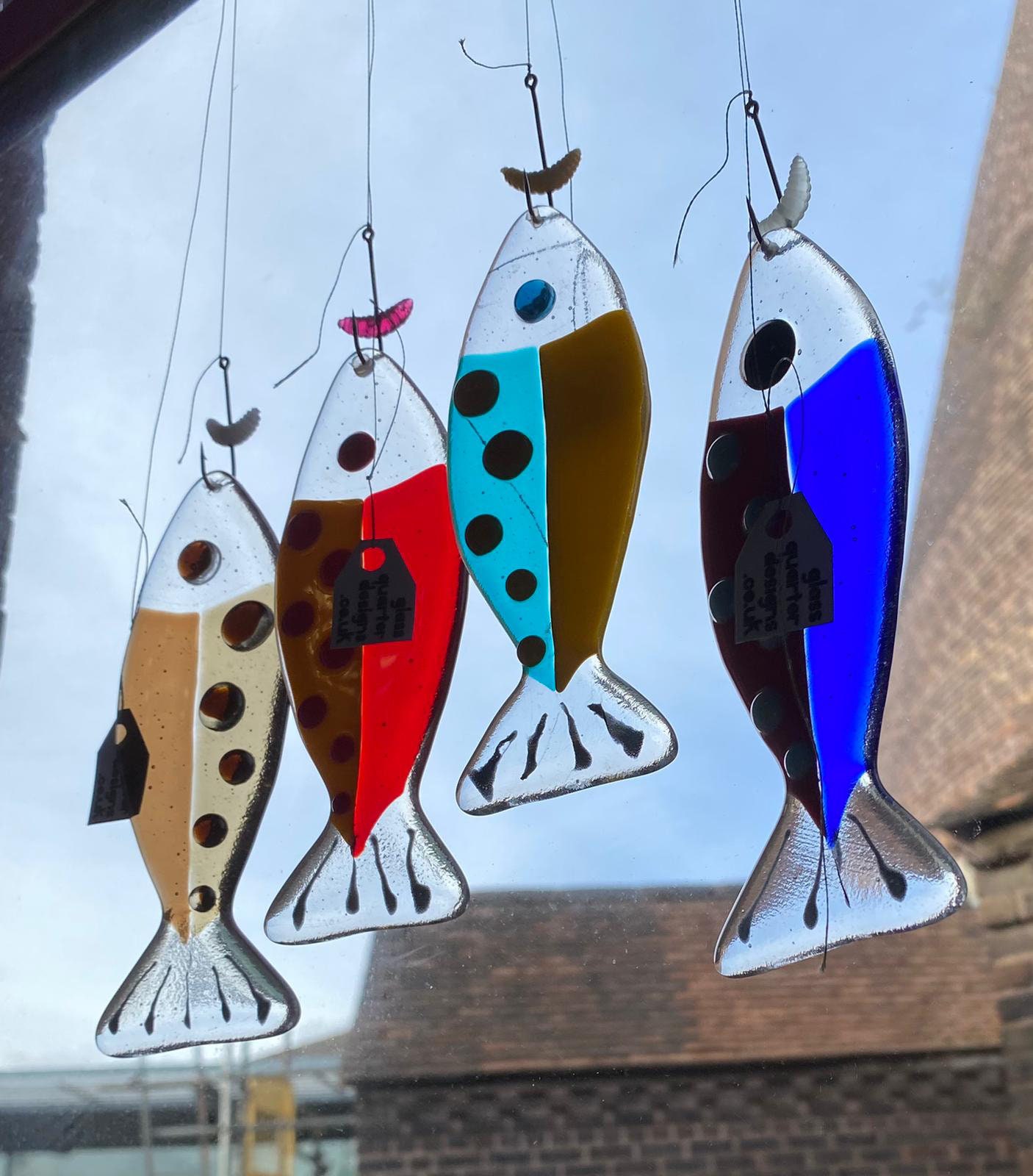 Fused Glass Fab Fish suncatcher funky gift colourful fish | Etsy