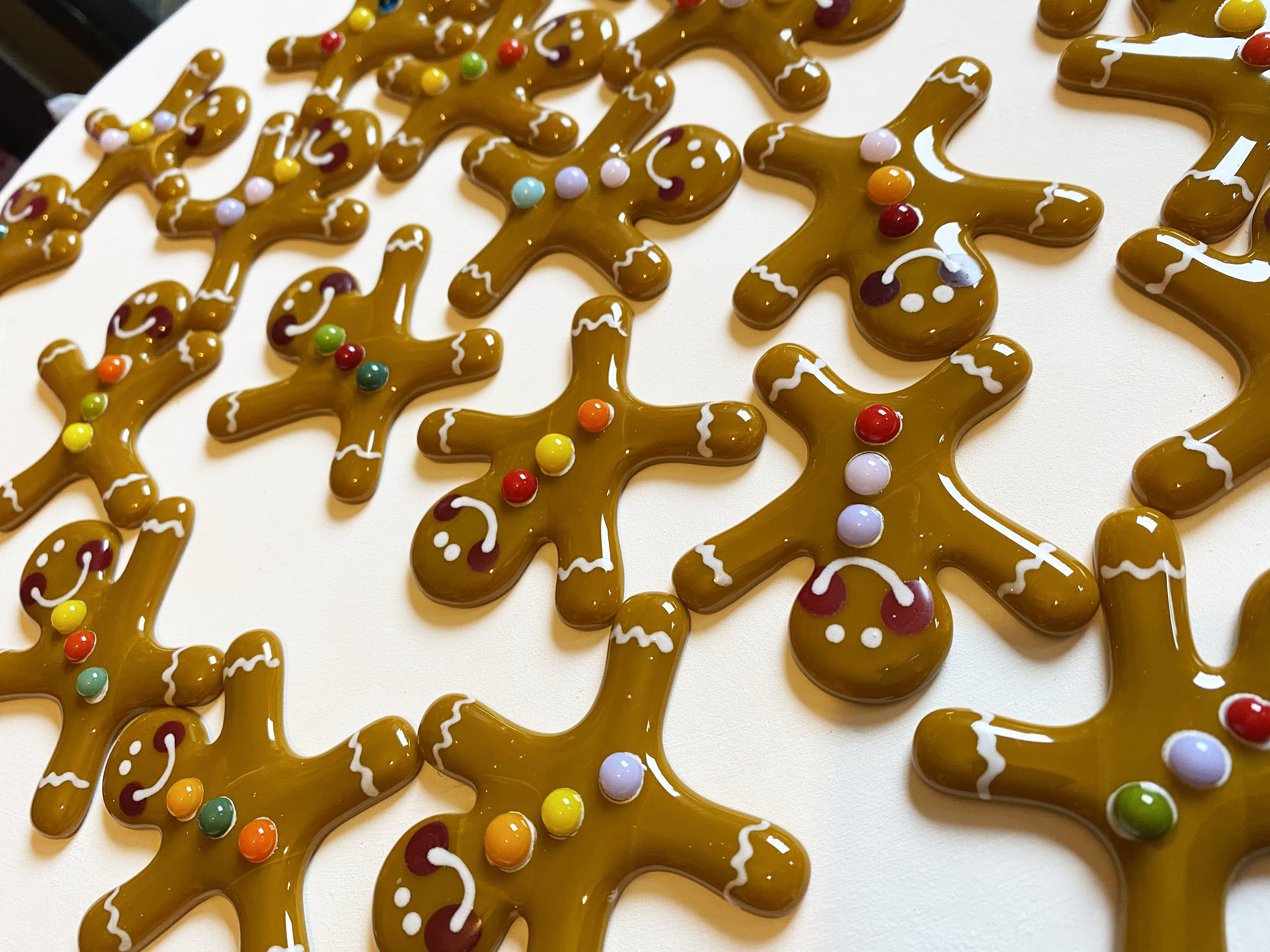 Fused Glass Christmas Gingerbread Man Decorations, Send a Hug Christmas ...