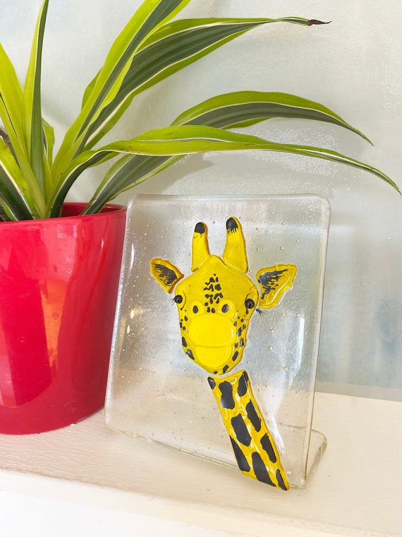 Fused Glass Giraffe Handmade Suncatcher / Candle Screen. - Etsy