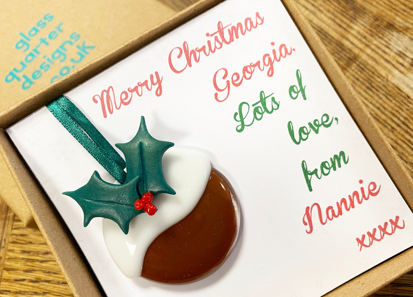 Fused Glass Christmas Pudding Decorations Send a Pud - Etsy UK