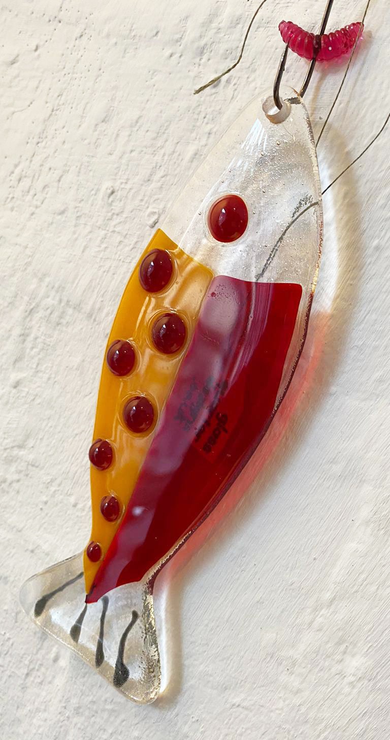 Fused Glass Fab Fish suncatcher funky gift colourful fish | Etsy