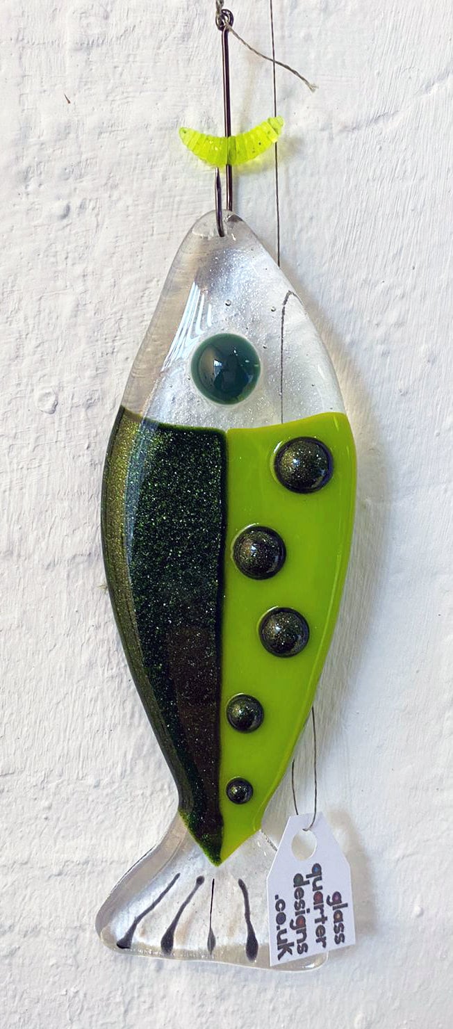Fused Glass Fab Fish suncatcher funky gift colourful fish | Etsy