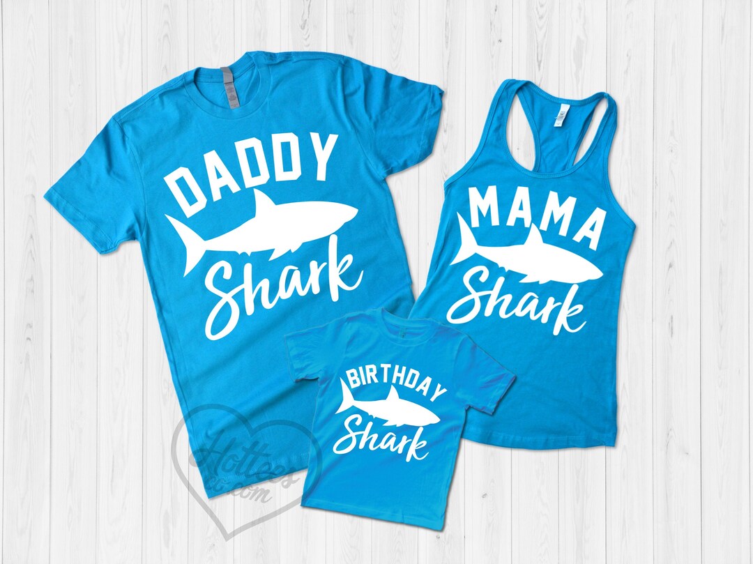 Mama Shark Daddy Shark and Baby Shark Shirts, Matching Family Shark T ...