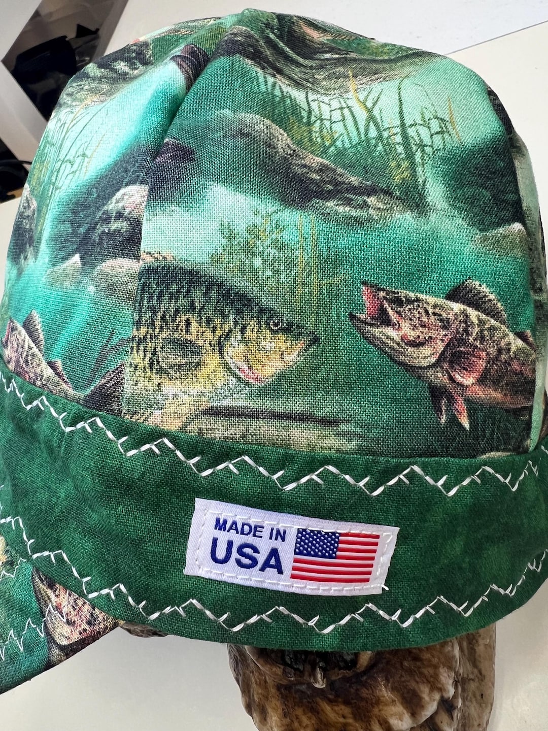 LAKE LIFE -fish With Blended Green and Khaki Accent Fabric- Made to ...