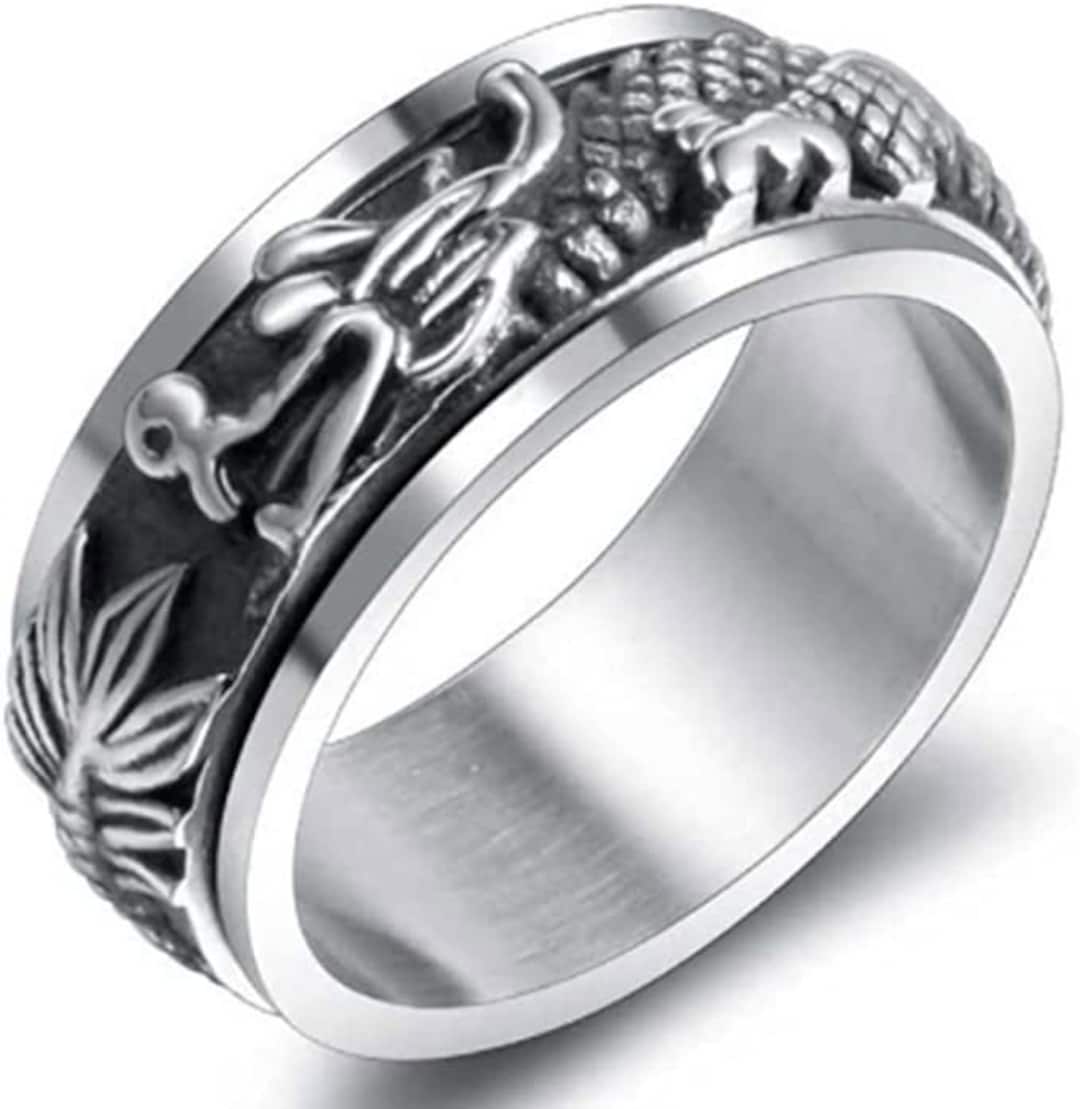 Dragon Ring, Spinner Ring Stainless Steel Ring With Dragon Design ...