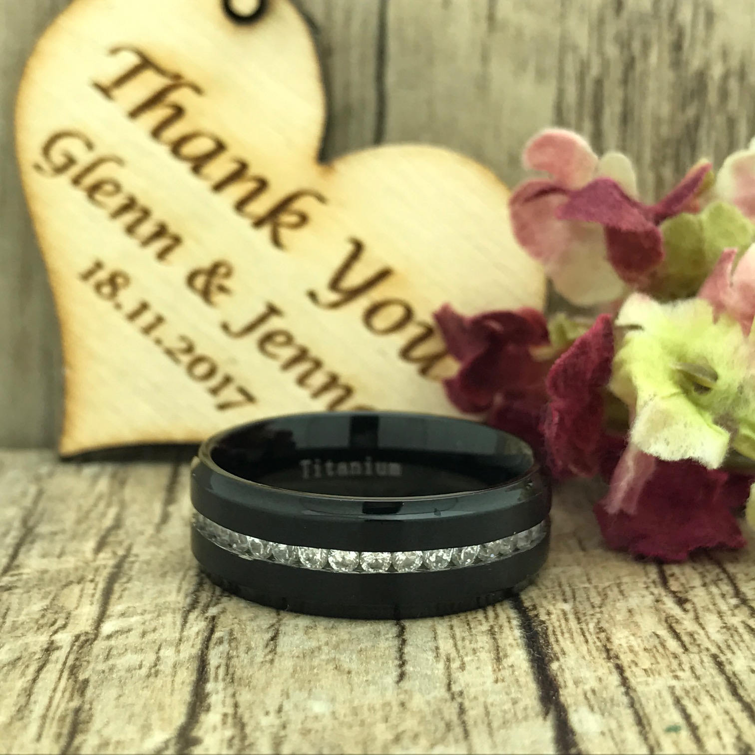 8mm Black Titanium Ring Personalize Custom Engrave Black | Etsy