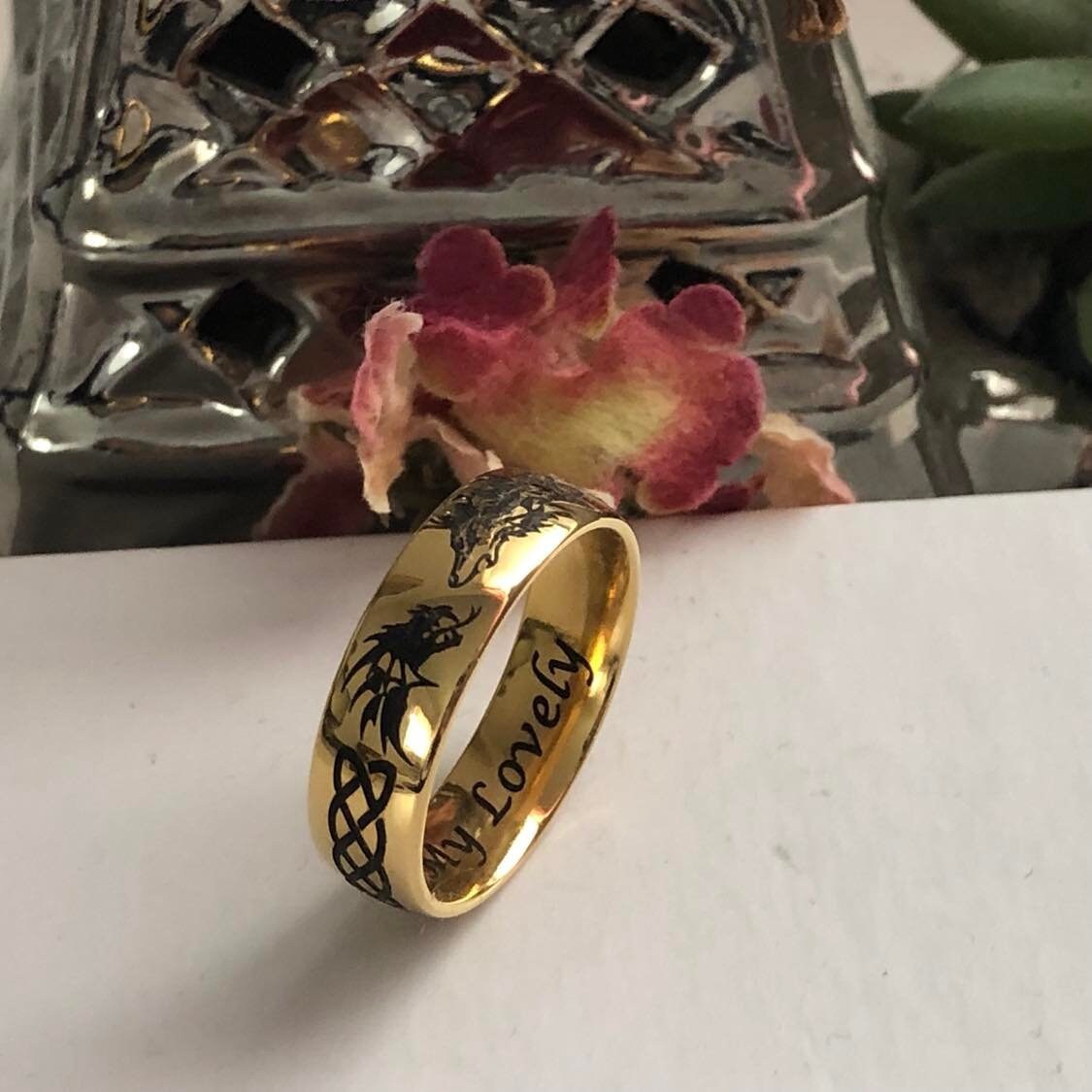 The Dragon and the Wolf Gold Plated Wolf and Dragon | Etsy