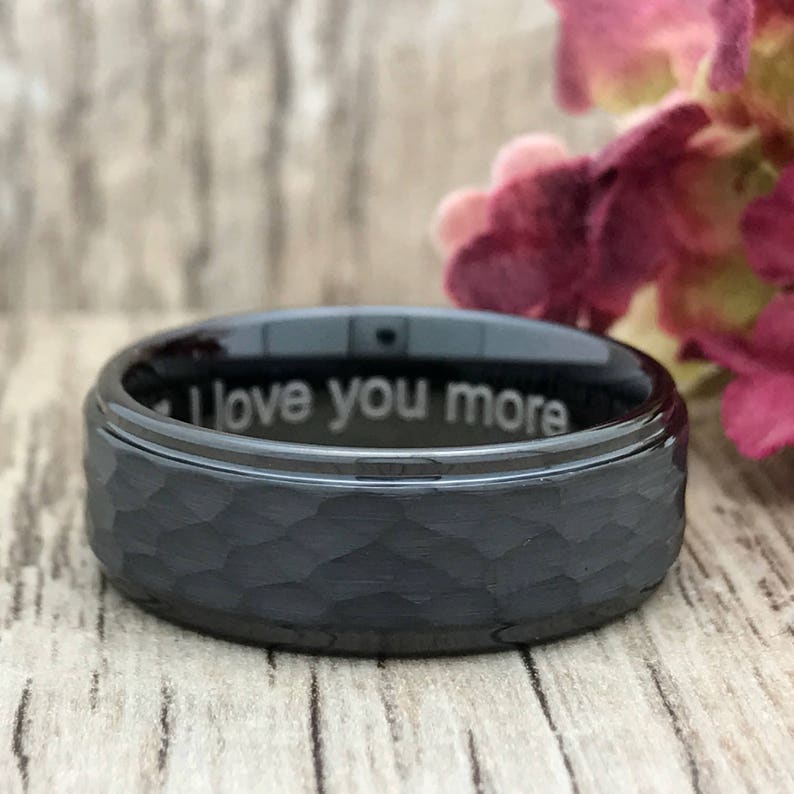 8mm Tungsten Ring Personalized Engrave Tungsten Wedding Ring | Etsy