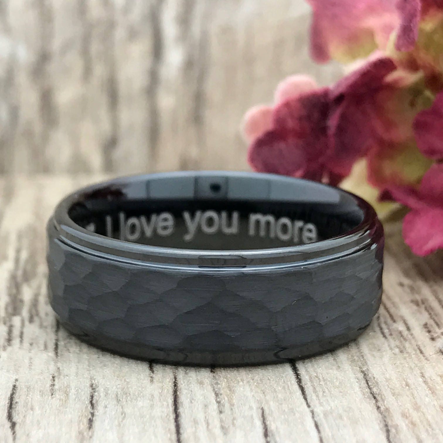 8mm Tungsten Ring Personalized Engrave Tungsten Wedding Ring | Etsy
