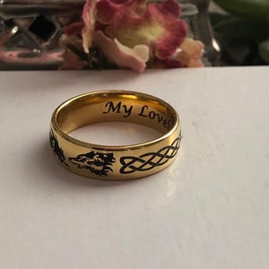 The Dragon and the Wolf Gold Plated Wolf and Dragon - Etsy