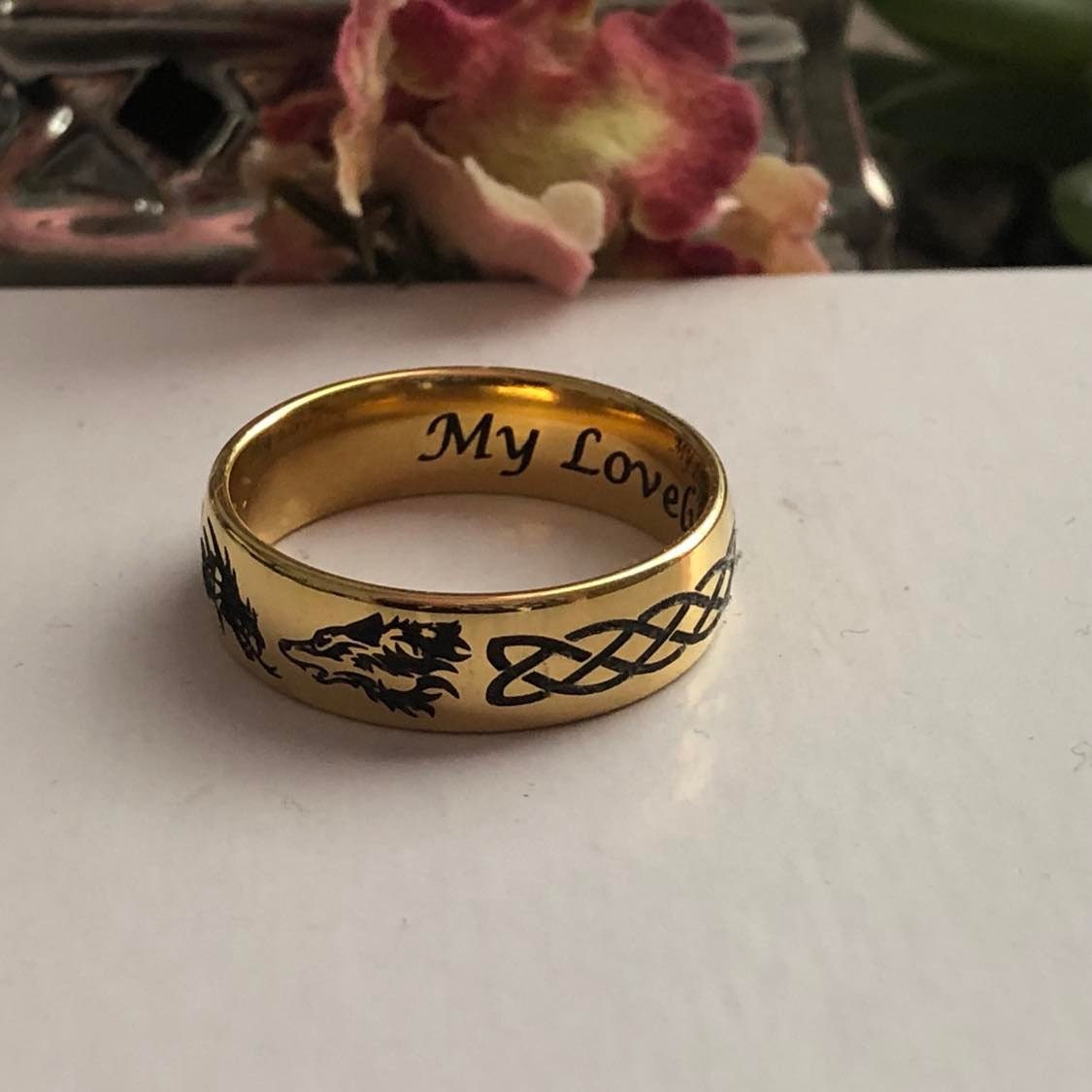 The Dragon and the Wolf Gold Plated Wolf and Dragon | Etsy