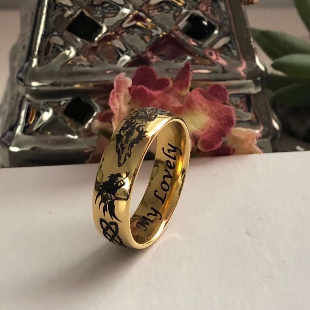 The Dragon and the Wolf Gold Plated Wolf and Dragon - Etsy