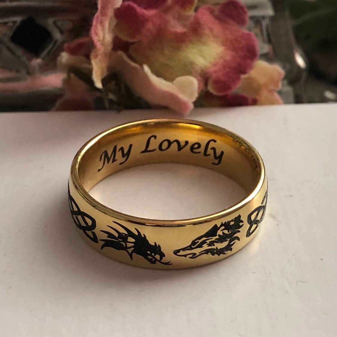 The Dragon and the Wolf Gold Plated Wolf and Dragon | Etsy