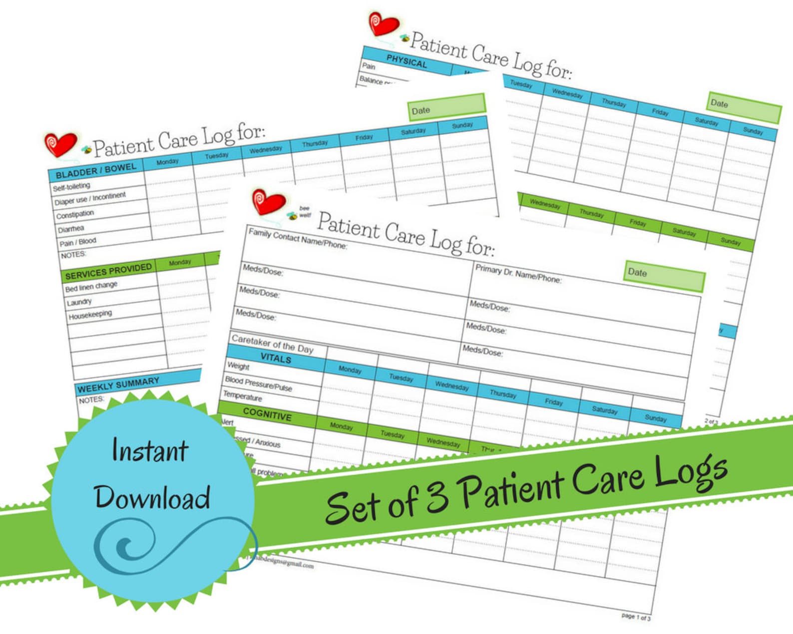 Weekly in Home Patient Care Log - Elderly Home Care - Patient Care ...