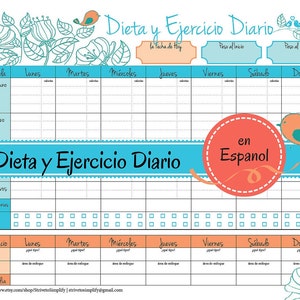 Weight Loss Journal En Espanol | Food Diet Exercise Log in Spanish ...