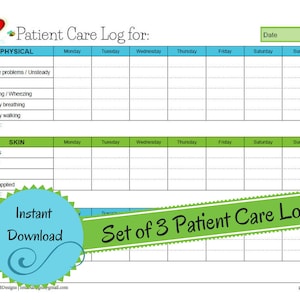 Weekly in Home Patient Care Log - Elderly Home Care - Patient Care ...