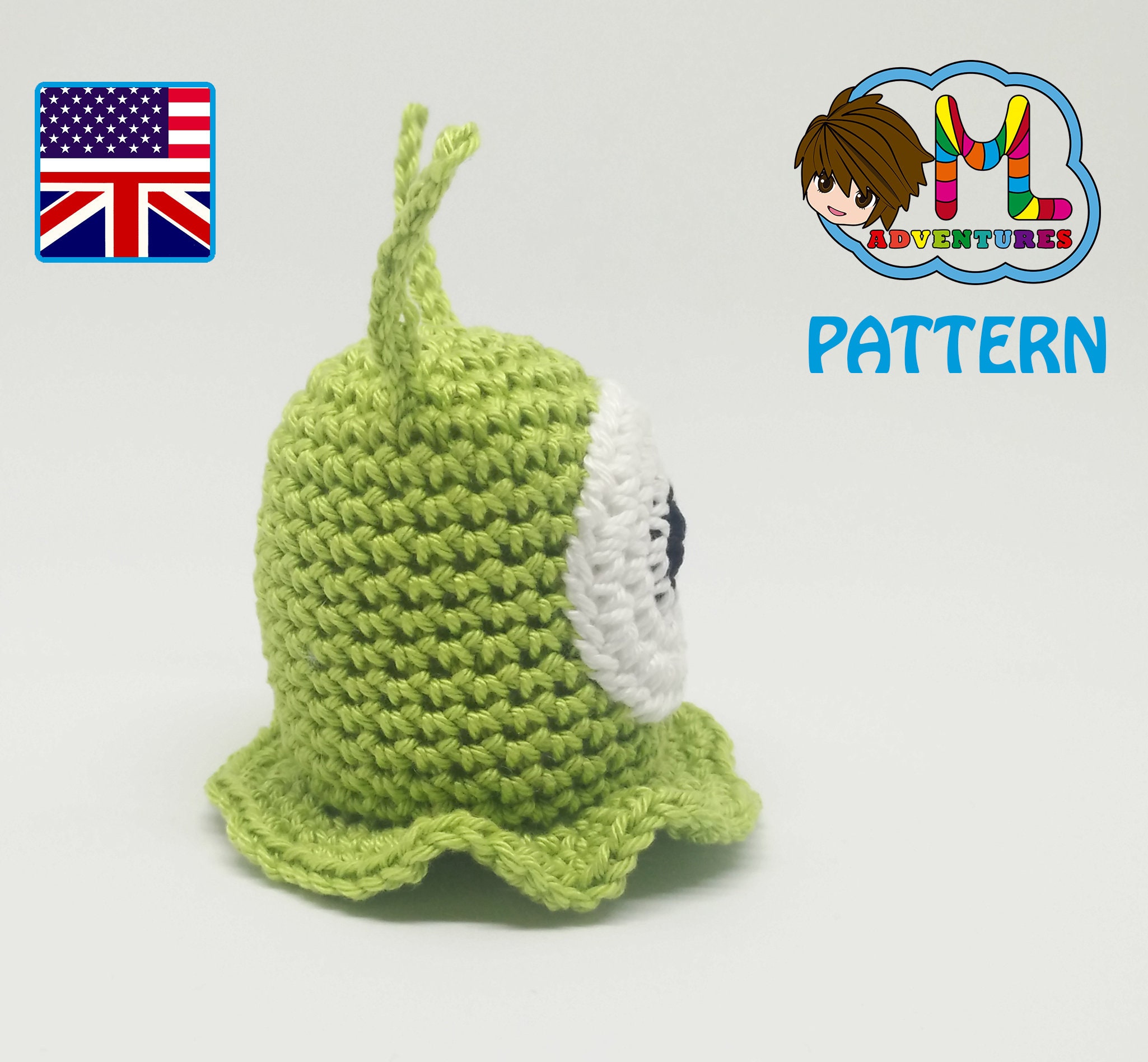 English Amigurumi Pattern, English Crochet Pattern, Brain Slug, Brain ...